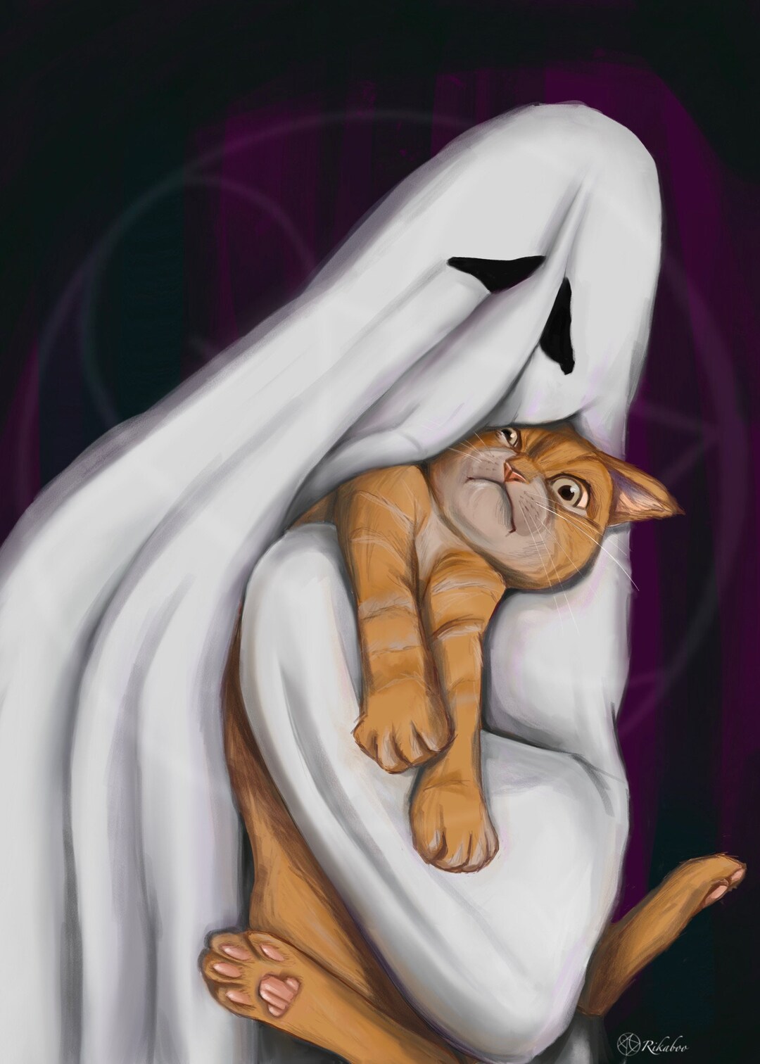 Name Him George. Ghost-cat Art Print 14" X 11" - Etsy