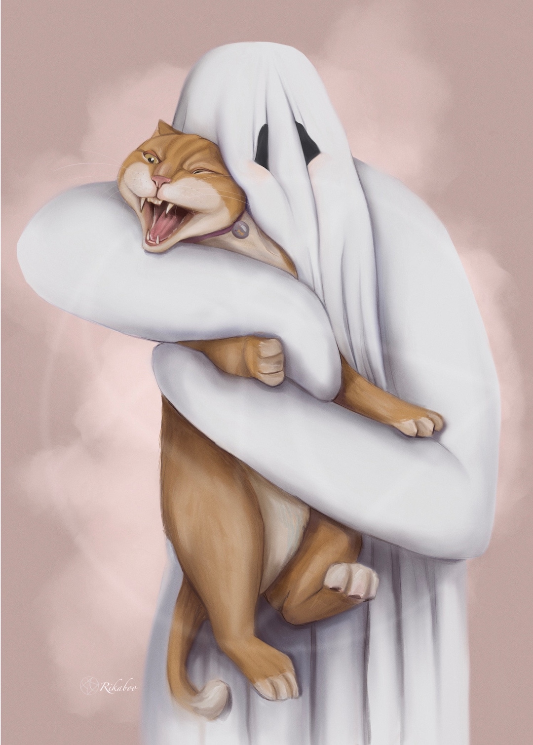 My Snookums. Ghost-cat Digital Art Print Luster 14"x11" - Etsy