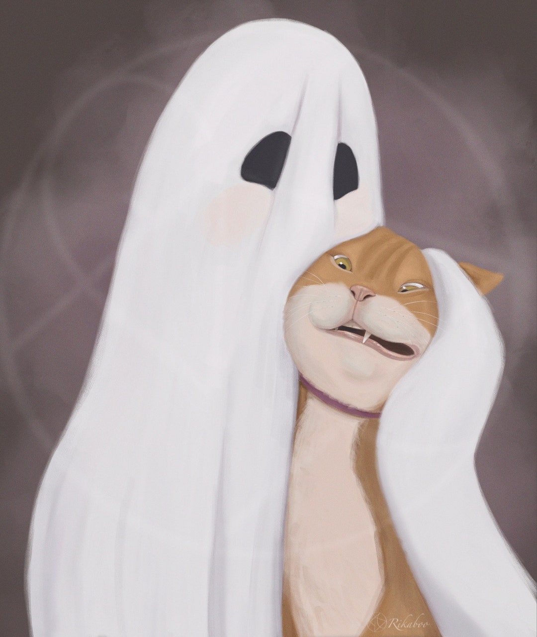 Hauntingly Beautiful. Ghost-cat Digital Art Print 14"x11" - Etsy