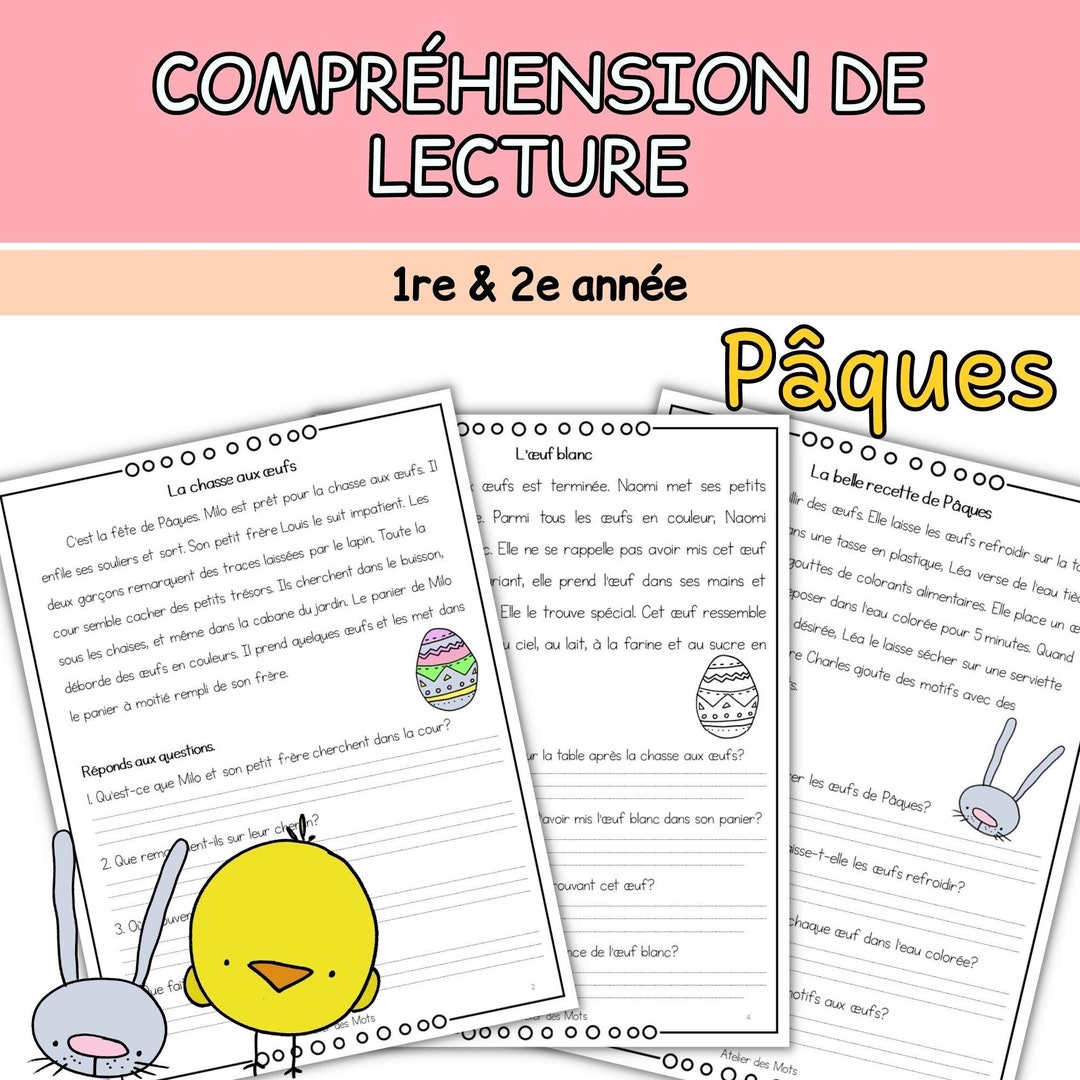 French Reading Comprehension Passages, Easter Reading Comprehension for ...