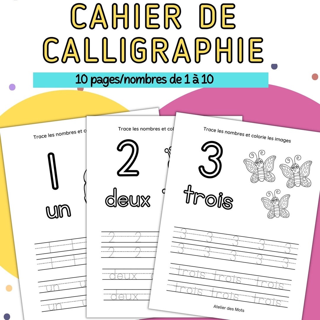 French 1 to 10 Numbers Book, Practice Writing Book, Calligraphy Book ...
