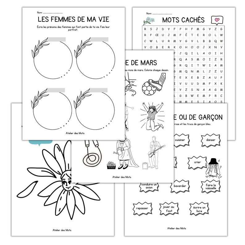 French Activity Pack for Kids Instant Download Marchvalentine's Day ...