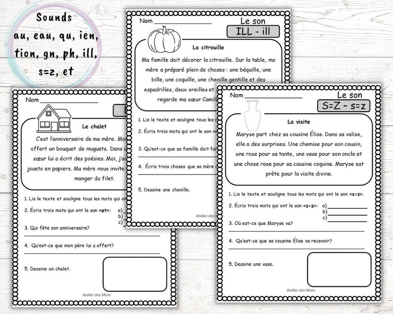 Decodable Phonics Reading Passages French Sounds French - Etsy