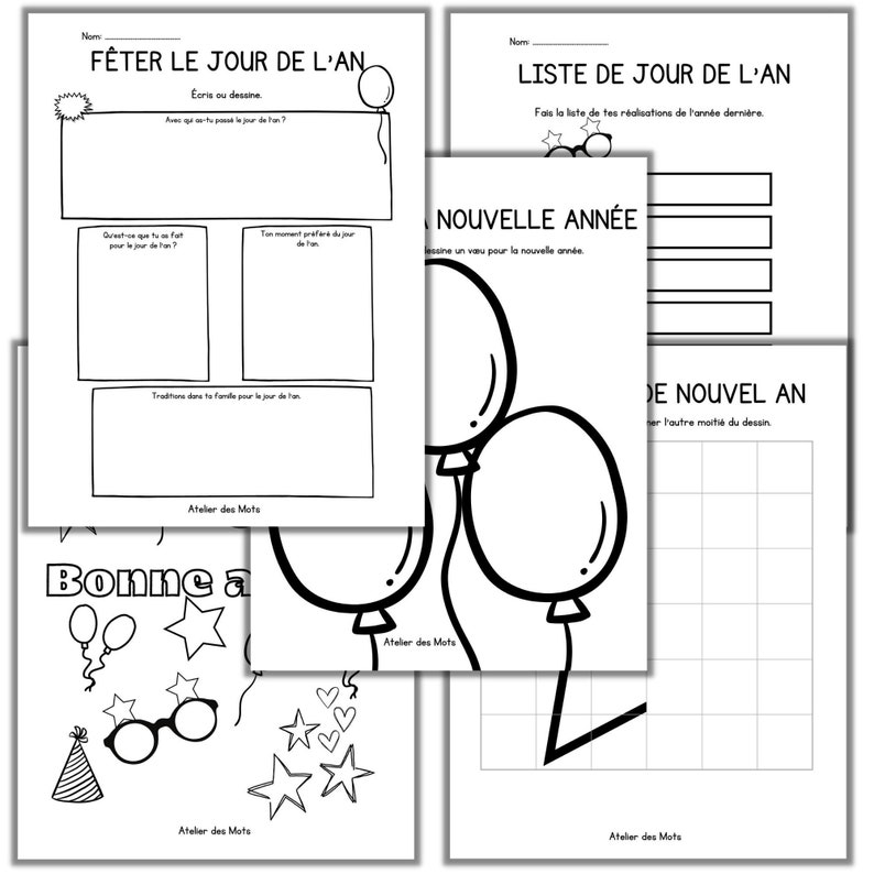 French Activity Pack for Kids Instant Download New Year and Winter ...