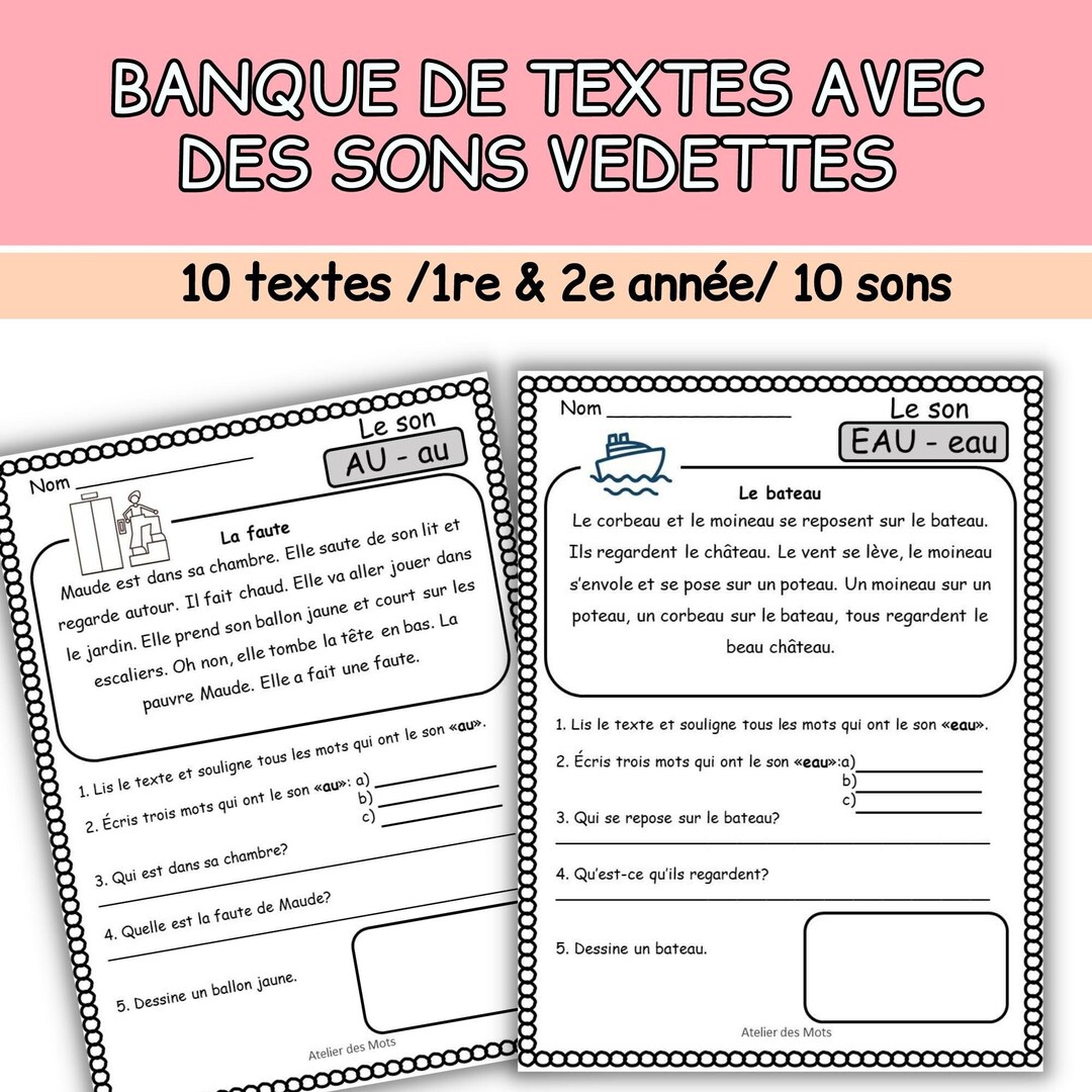 Decodable Phonics Reading Passages French Sounds French - Etsy