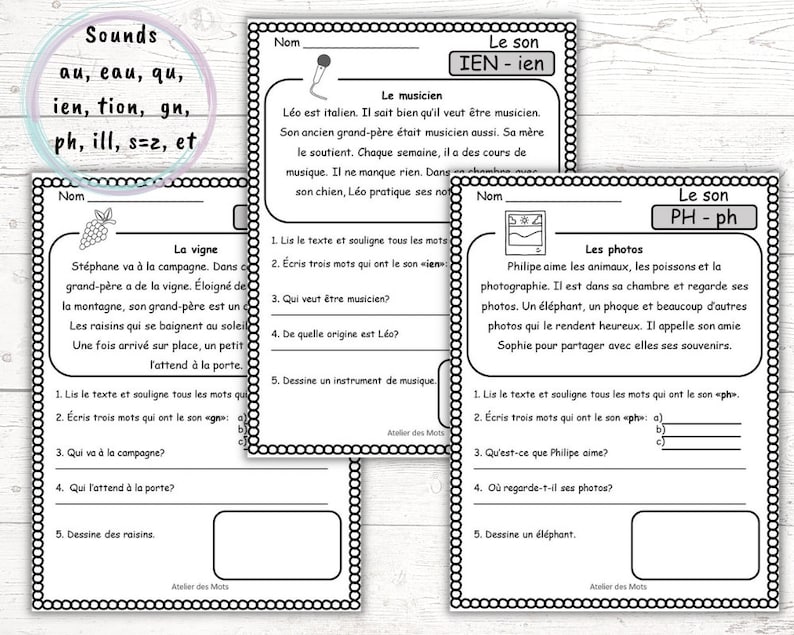Decodable Phonics Reading Passages French Sounds French - Etsy