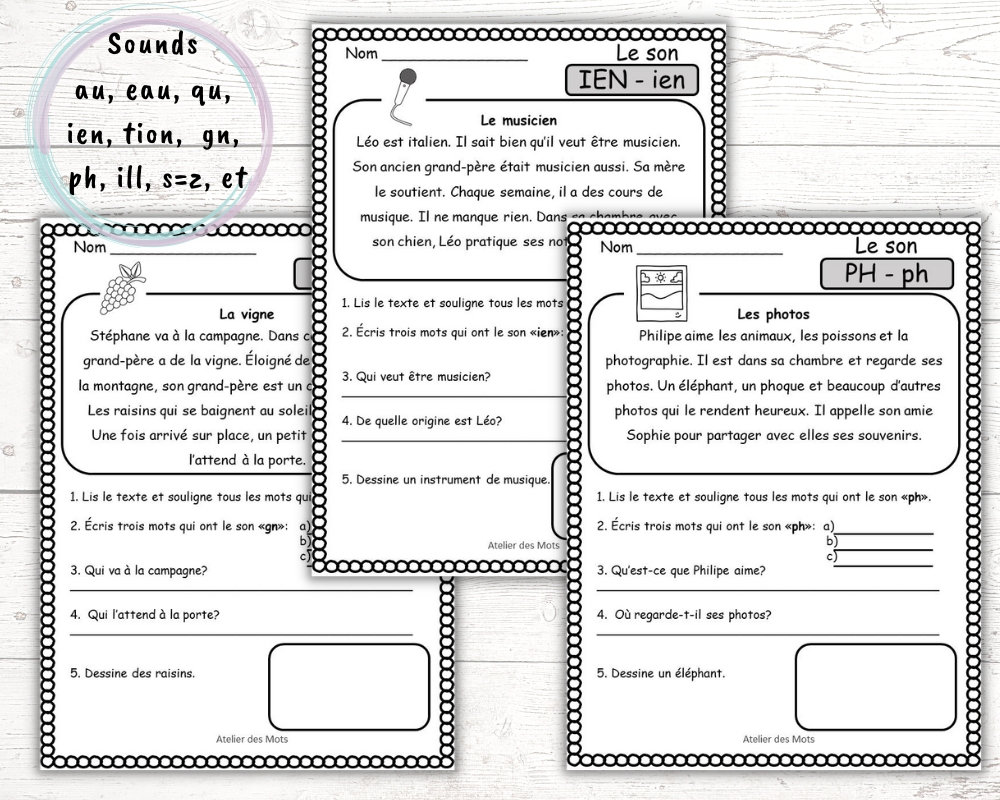 Decodable Phonics Reading Passages French Sounds French - Etsy