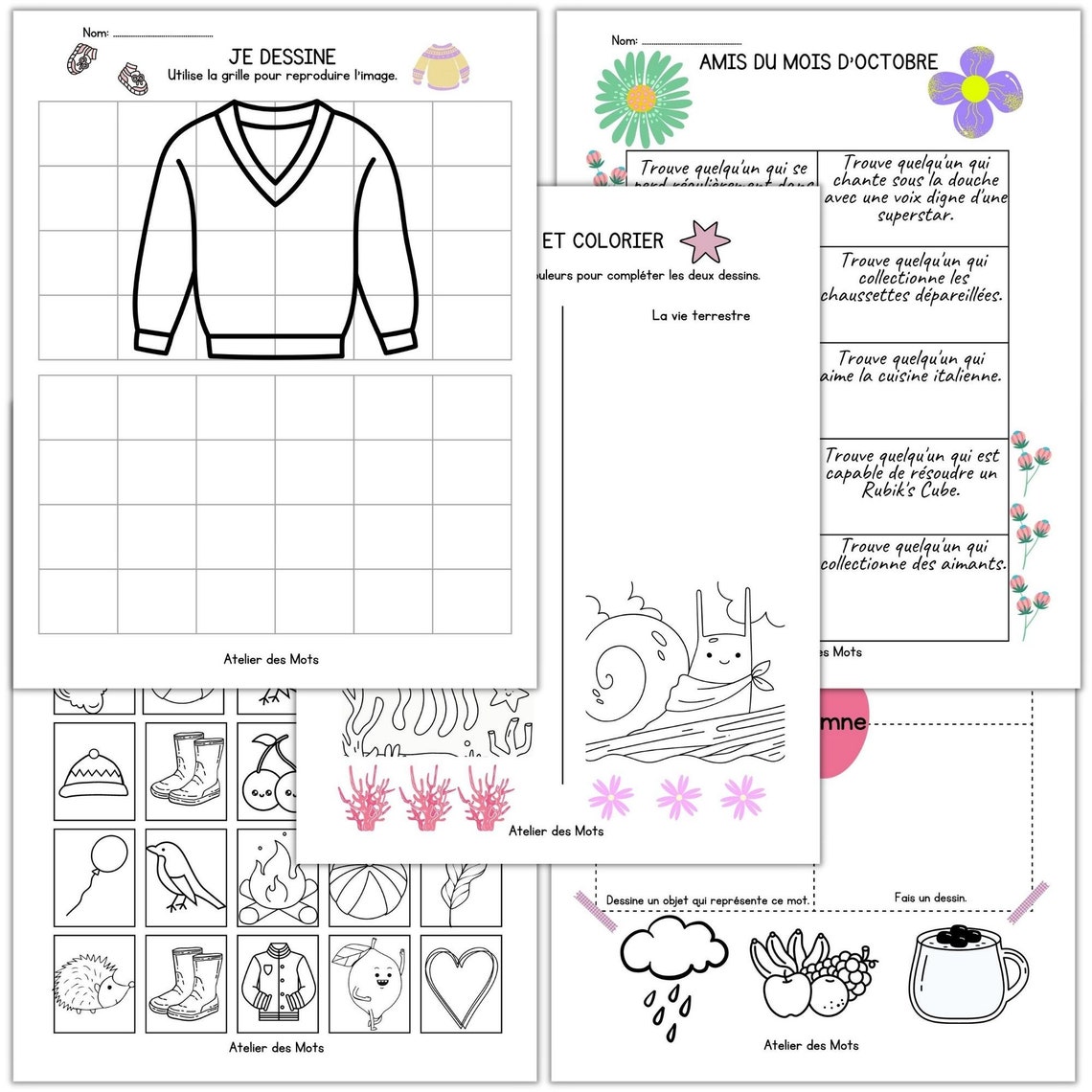 French Activity Pack for Kids Instant Download Automne/october & Back ...