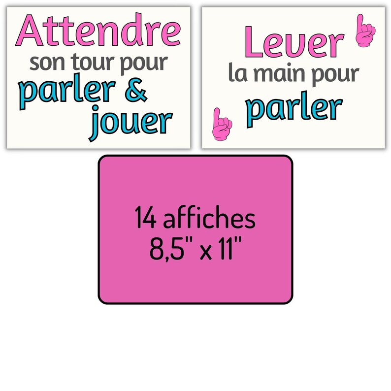 French Colorful Classroom Rules Posters Set K-elementary - Etsy