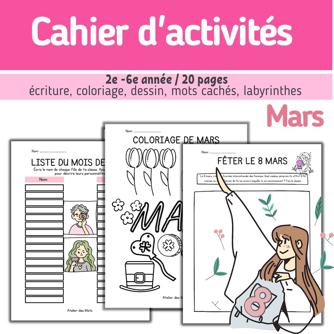 French Activity Pack for Kids Instant Download Marchvalentine's Day ...