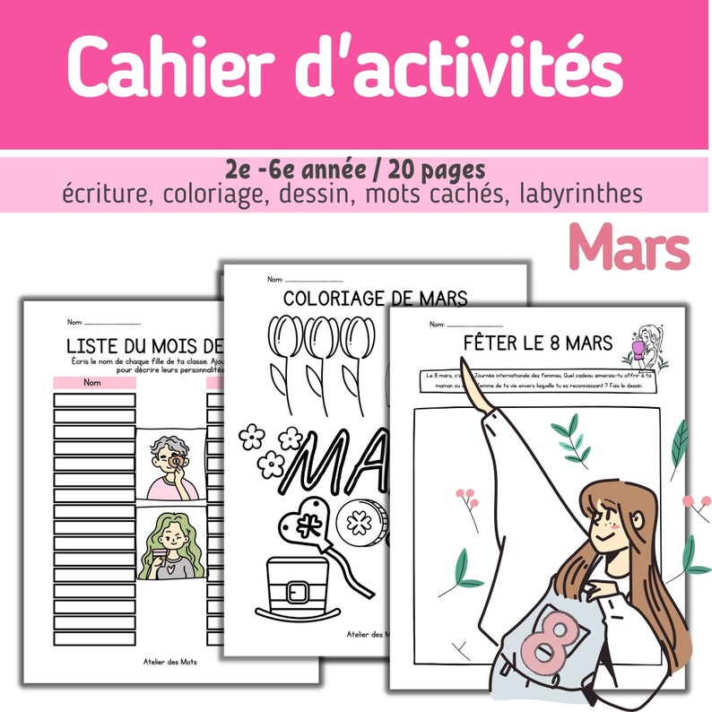 French Activity Pack for Kids Instant Download Marchvalentine's Day ...