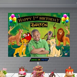 Custom Backdrop, Lion King Birthday Poster With Picture, Personalize ...