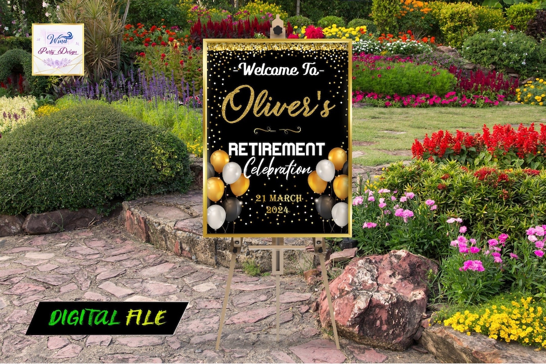 Custom Retirement Welcome Sign Board, Personalized Retirement Party ...