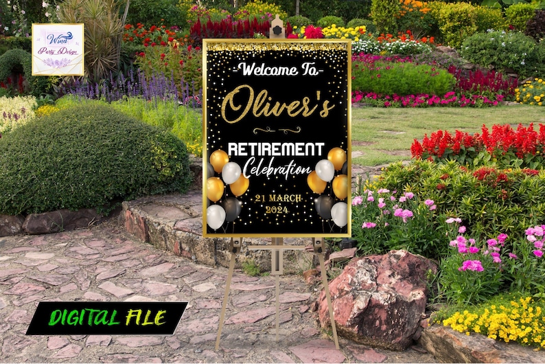 Personalized Retirement Party Welcome Sign, Custom Printable (digital ...