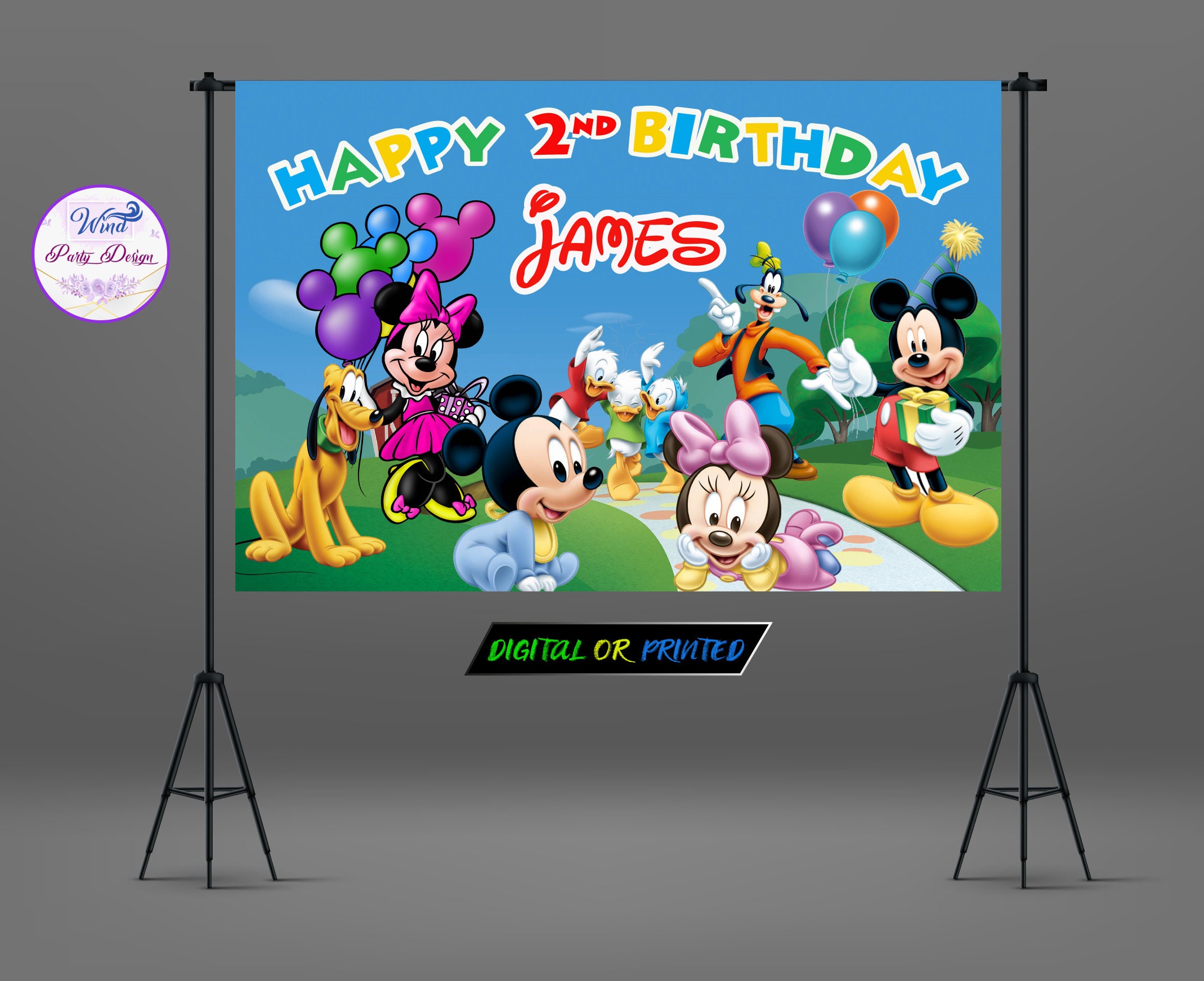 Personalize Backdrop Mickey Mouse Party Decoration Ideas - Etsy