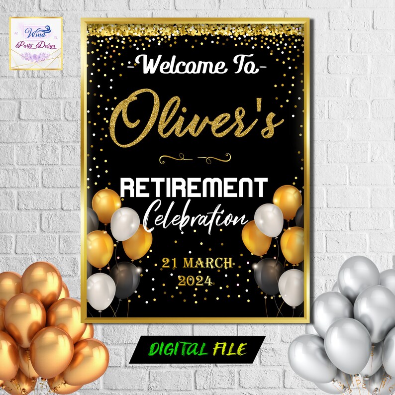 Personalized Retirement Party Welcome Sign, Custom Printable (digital ...