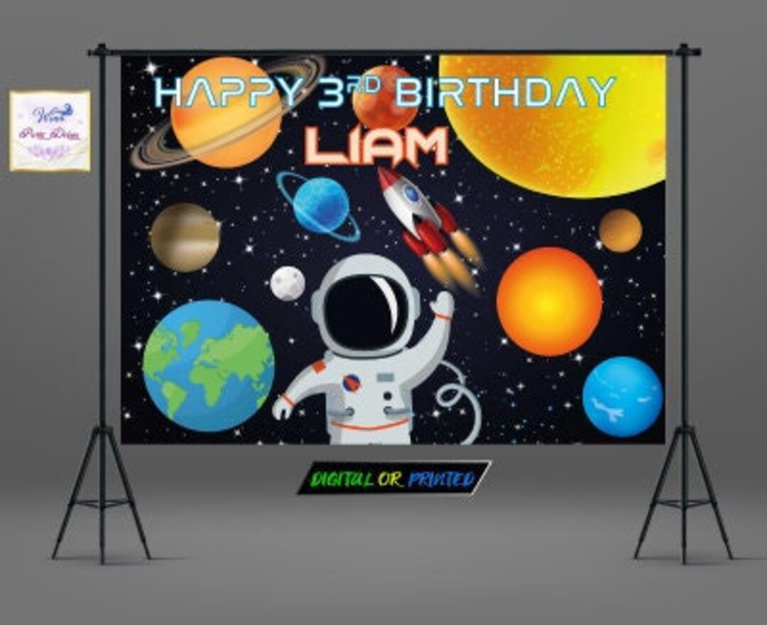 Personalized Space Banner, Galaxy Birthday Party Decoration Ideas ...