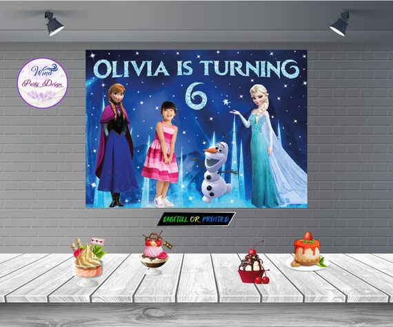 Birthday Decorations Frozen Backdrop Personalize Party - Etsy