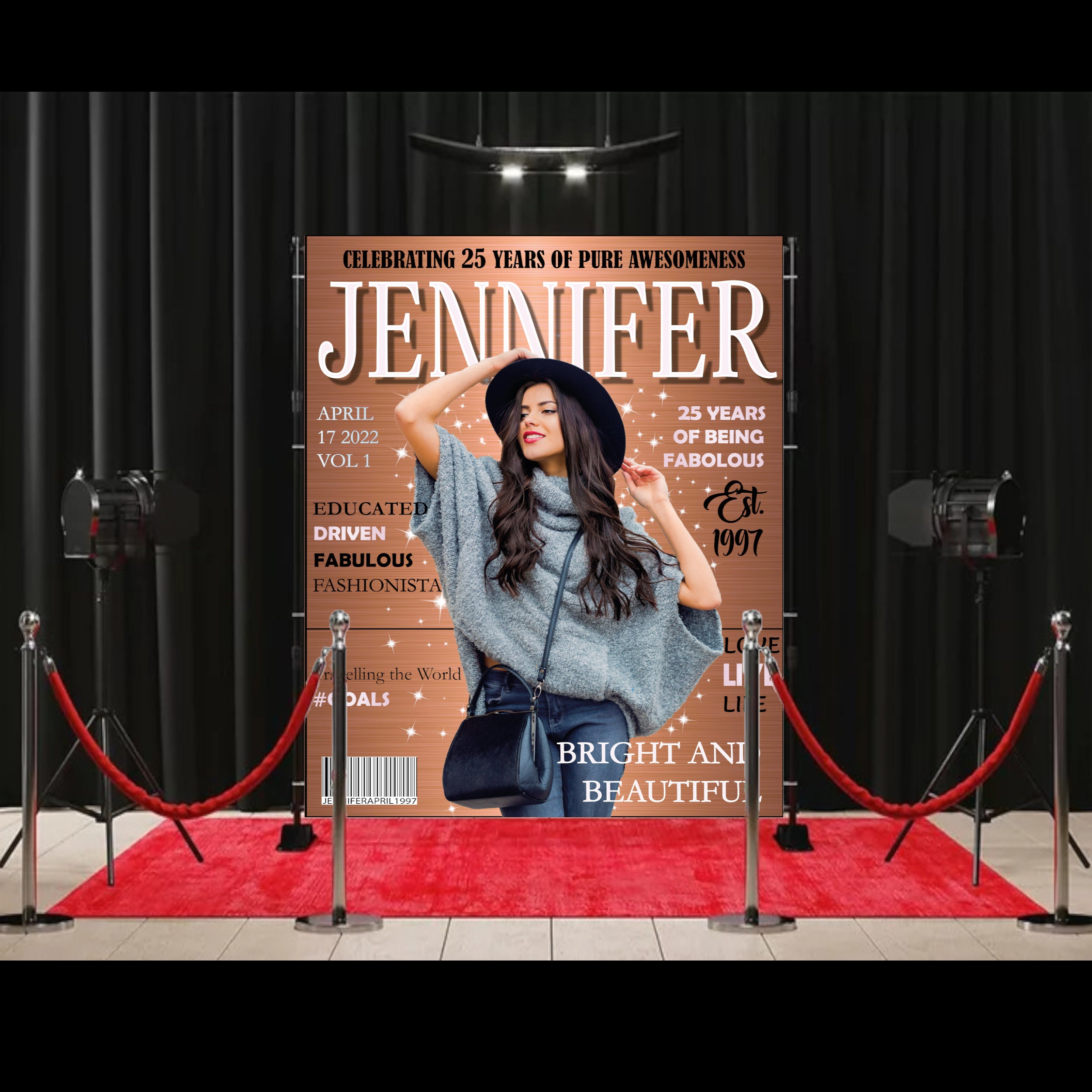 Custom Magazine Cover Backdrop, 30th Birthday Step and Repeat Backdrop ...