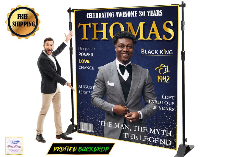 Personalize Step and Repeat Backdrop Magazine Cover Banner - Etsy