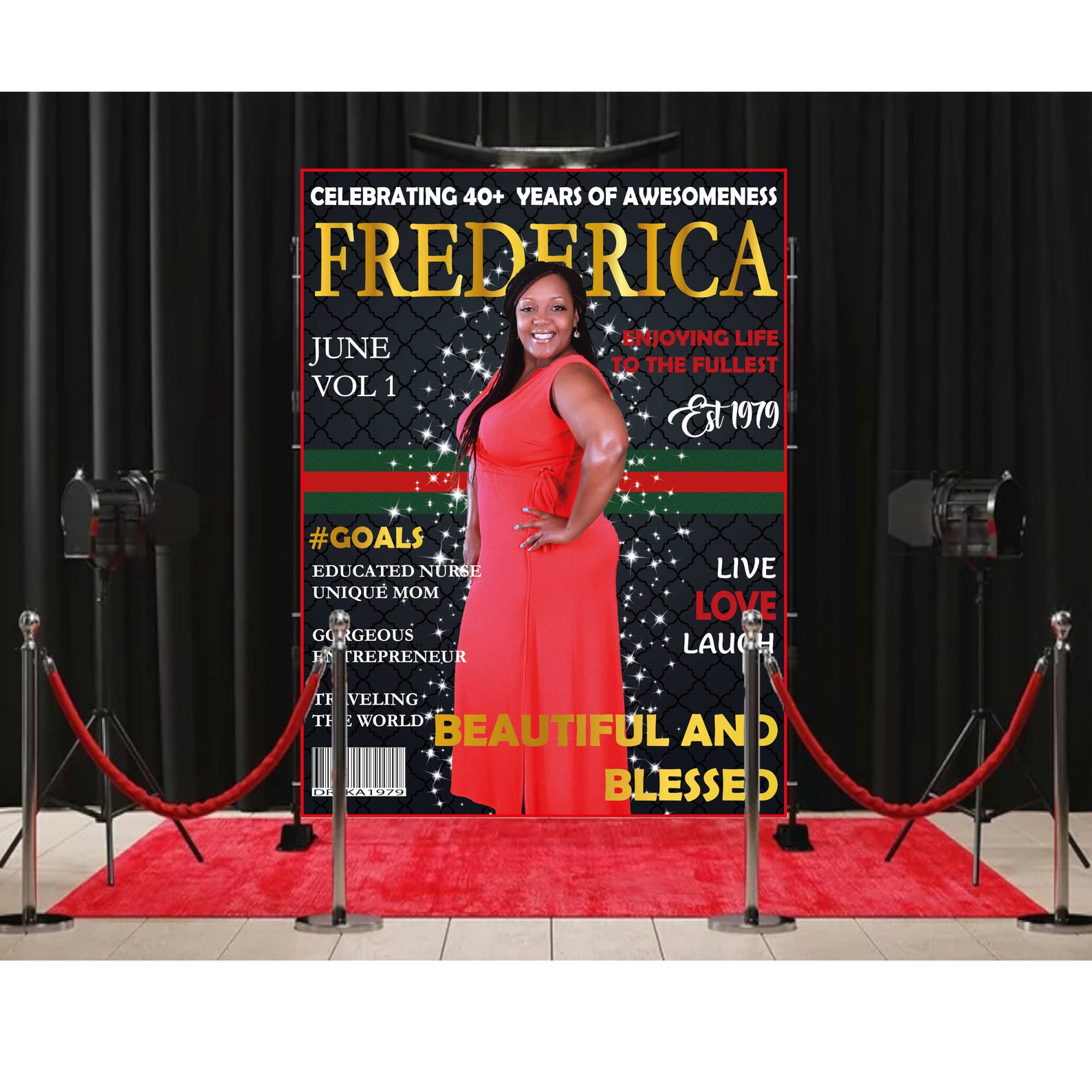 Magazine Cover Birthday Banner Custom Step and Repeat Womens - Etsy