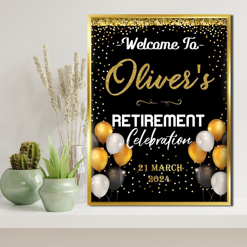 Personalized Retirement Party Welcome Sign, Custom Printable (digital ...