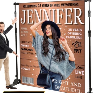Custom Magazine Cover Backdrop, 30th Birthday Step and Repeat Backdrop ...