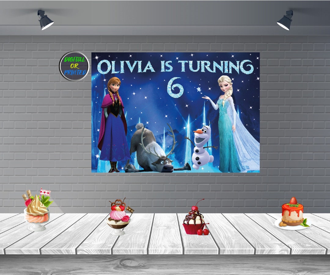 Custom Backdrop, Frozen Party Decorations, Princess Elsa Birthday ...
