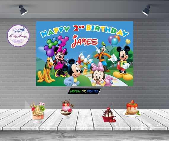 Personalize Backdrop Mickey Mouse Party Decoration Ideas | Etsy