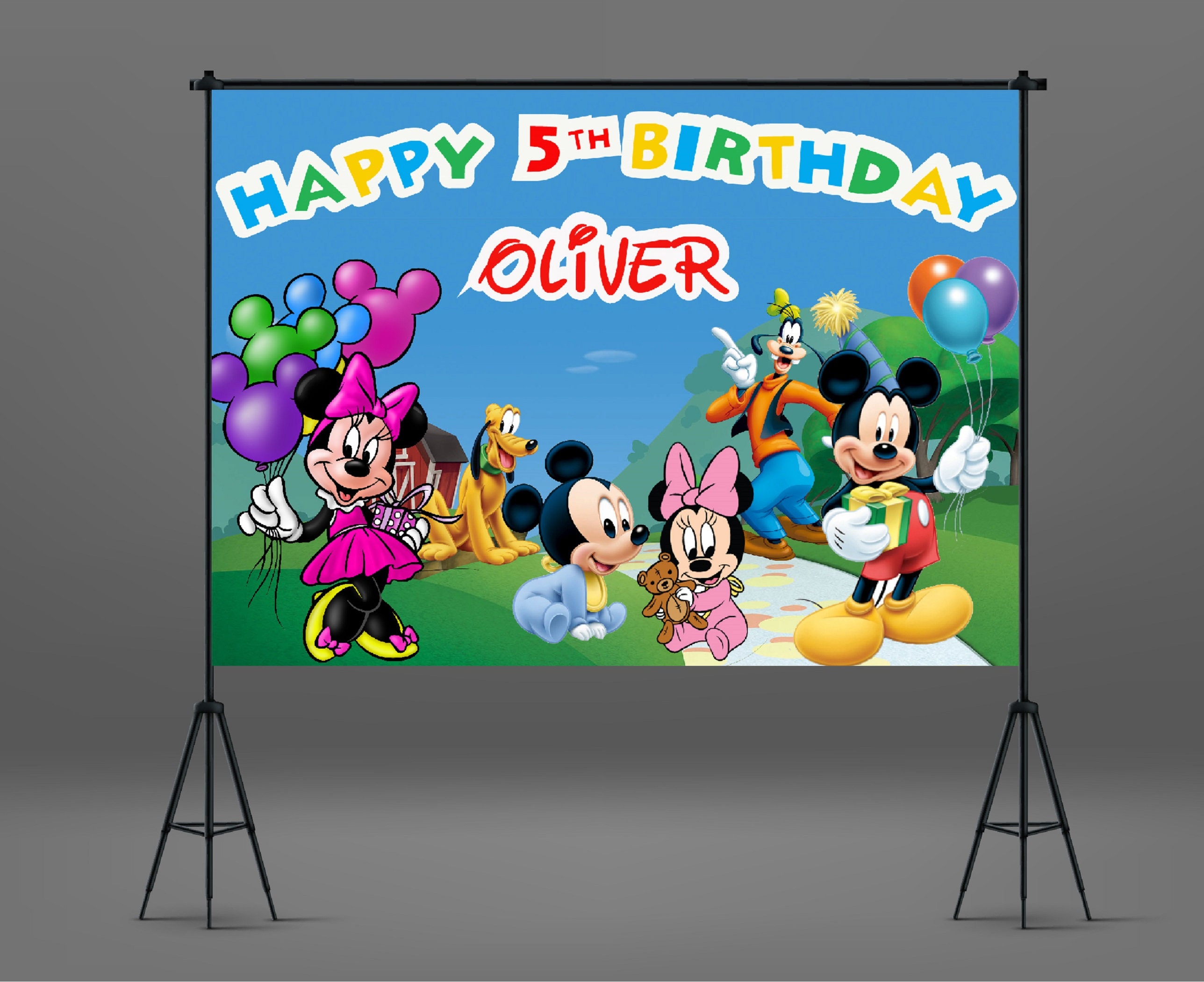 Personalize Backdrop Mickey Mouse Party Decoration Ideas - Etsy