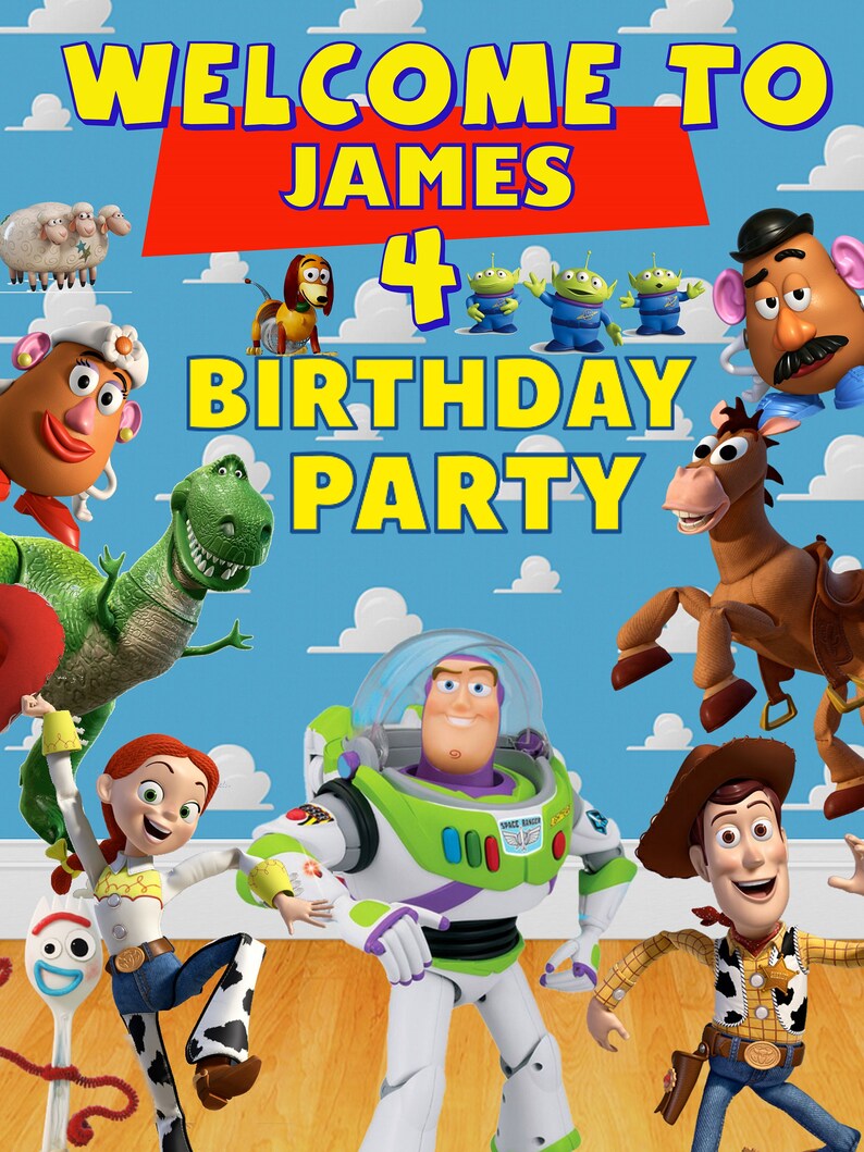 Birthday Toy Story Welcome Sign Board Personalized Toy Story - Etsy