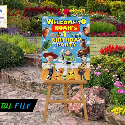 Customizable Toy Story Birthday Party Welcome Sign Digital - Etsy