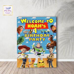 Birthday Toy Story Welcome Sign Board, Personalized Toy Story Party ...
