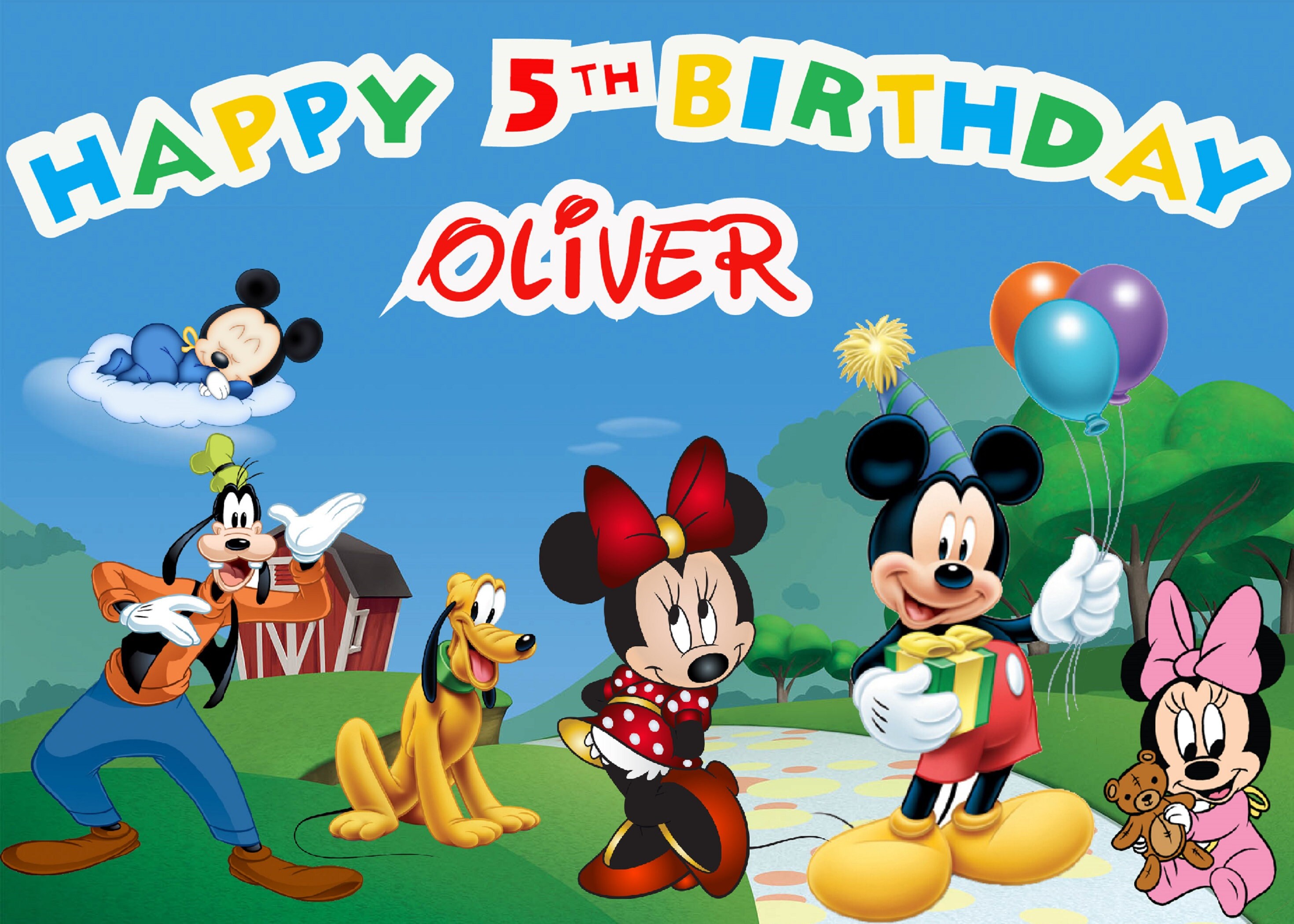 Personalize Backdrop Mickey Mouse Party Decoration Ideas - Etsy