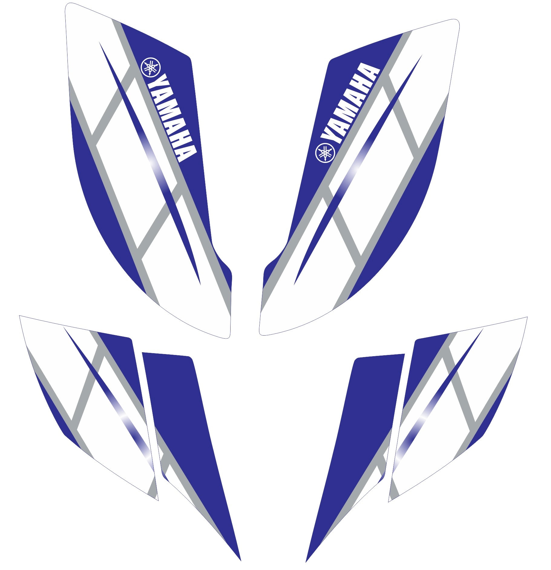 Front and Rear Fender Graphicsfor 2003-2008 Yamaha YFZ450 YFZ 450 Blue ...