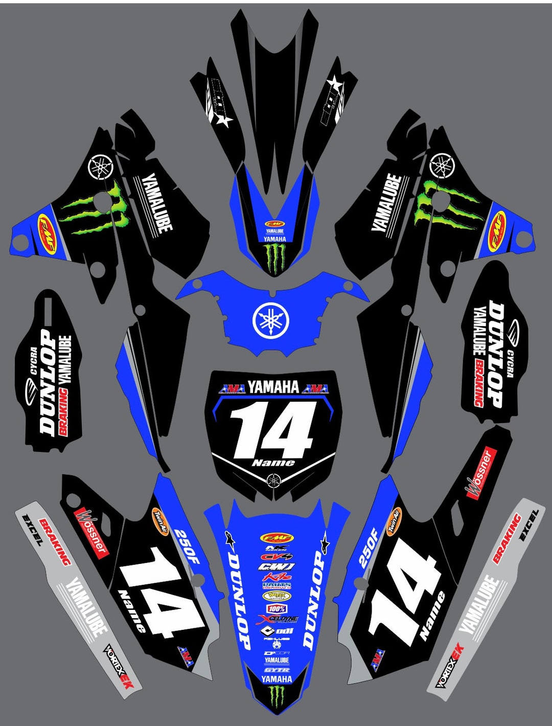 Graphics for Yamaha Yz250f 2014-2018 Decals Sticker Star - Etsy