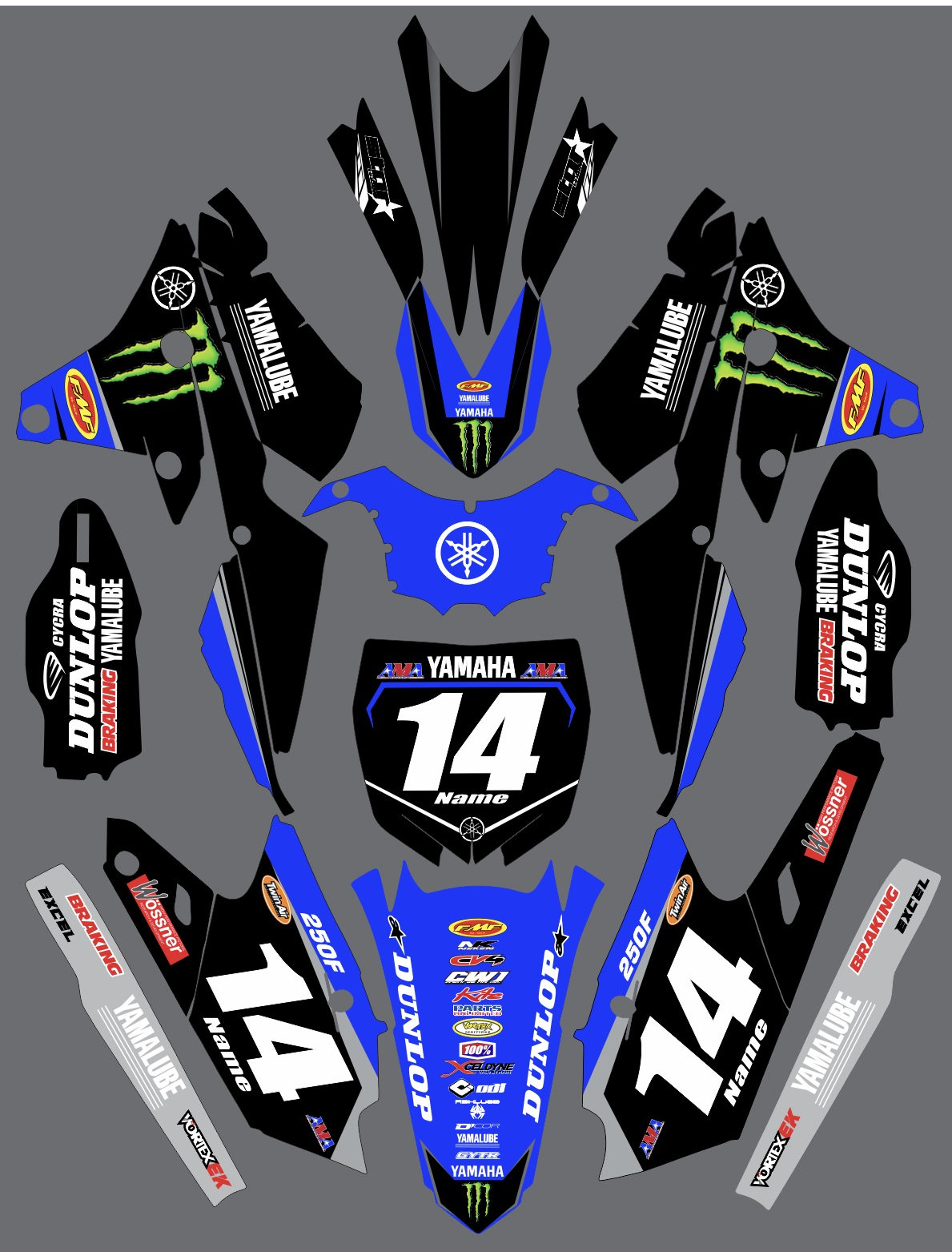 Graphics for Yamaha Yz250f 2014-2018 Decals Sticker Star - Etsy