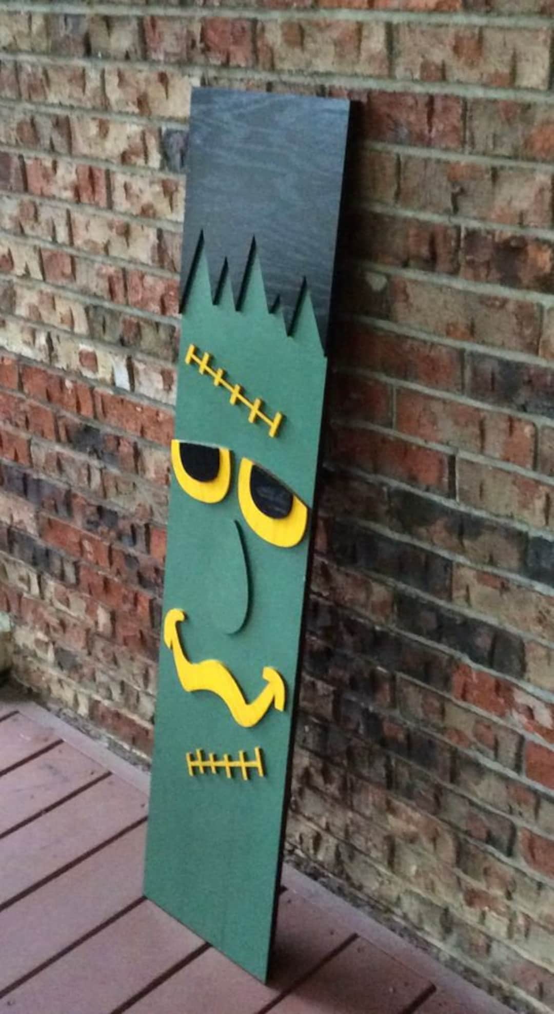Halloween Wooden Sign Frankenstein Pumpkin Cat Decoration - Etsy