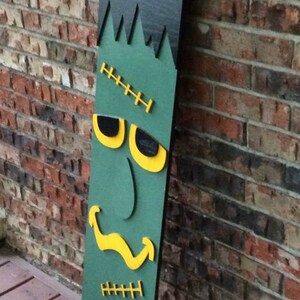 Halloween Wooden Sign Frankenstein Pumpkin Cat Decoration - Etsy