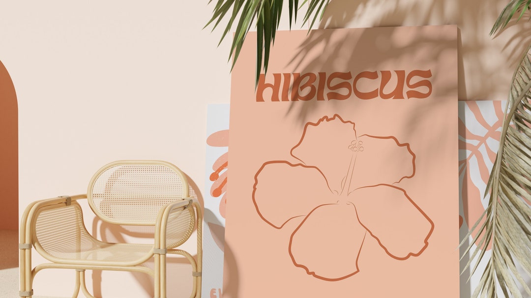 Terracotta Wall Art, Terracotta Beach Art, Pink Beach Art, Hibiscus ...