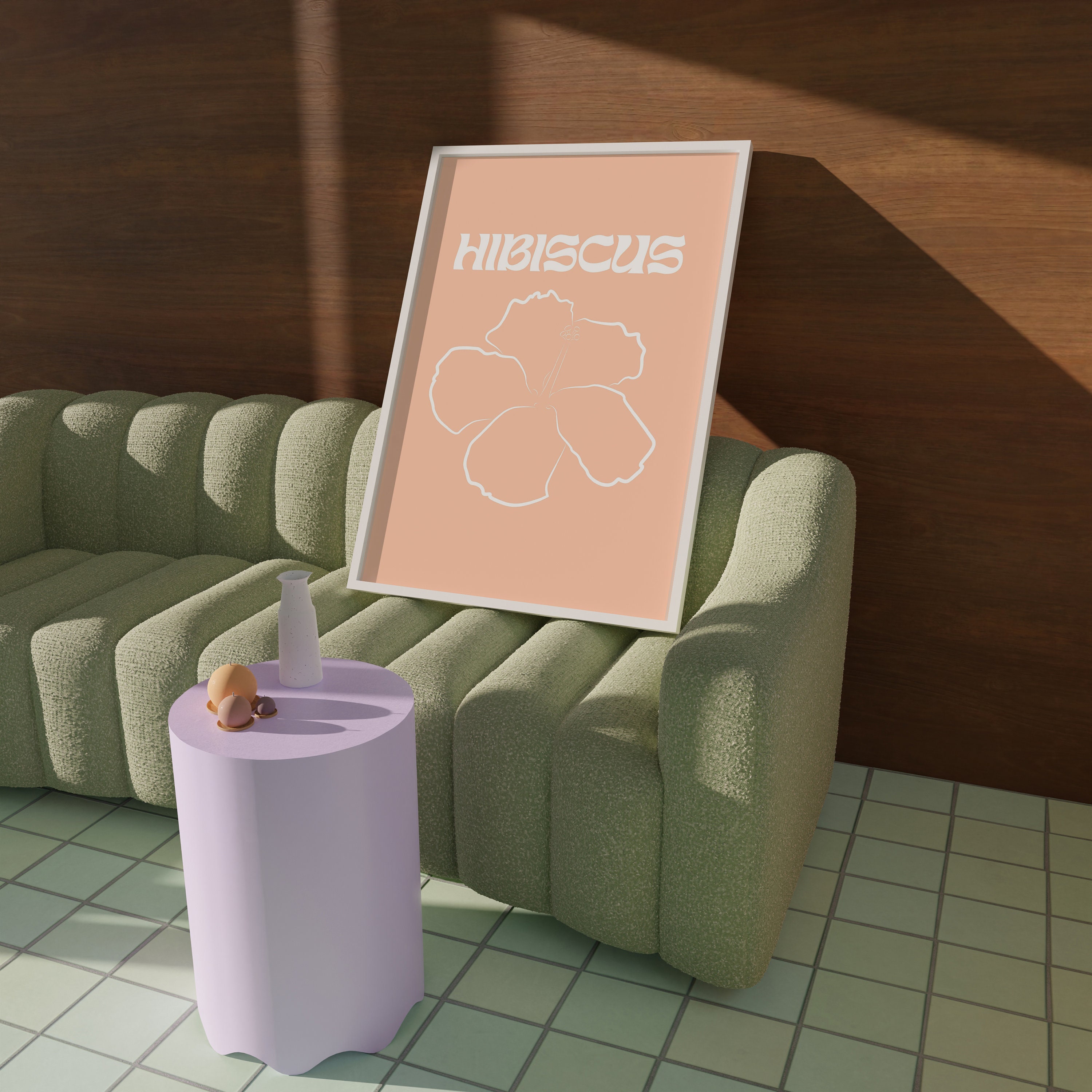 Terracotta Wall Art, Terracotta Beach Art, Pink Beach Art, Hibiscus ...