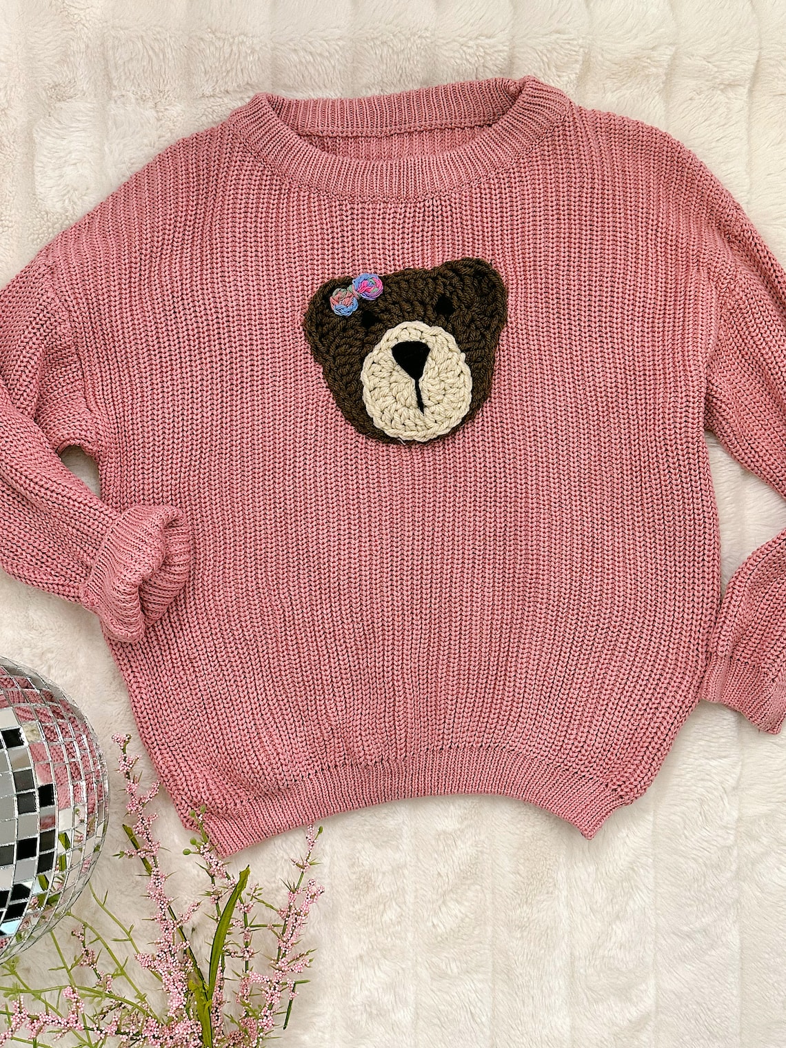 Crochet Bear Sweater, Custom Embroidery Sweater, Animal M Sweaters for ...