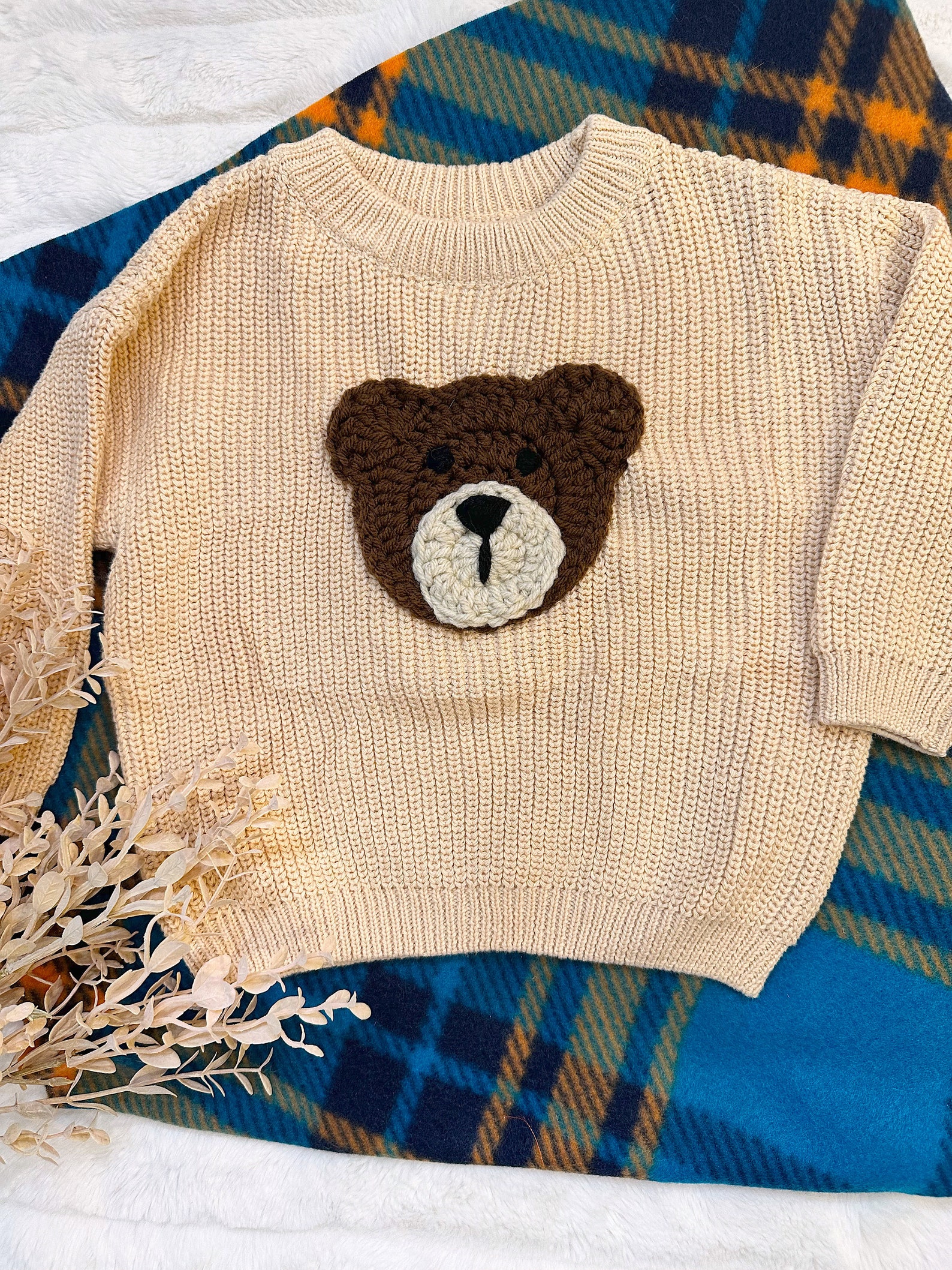 Crochet Bear Sweater, Custom Embroidery Sweater, Animal M Sweaters for ...