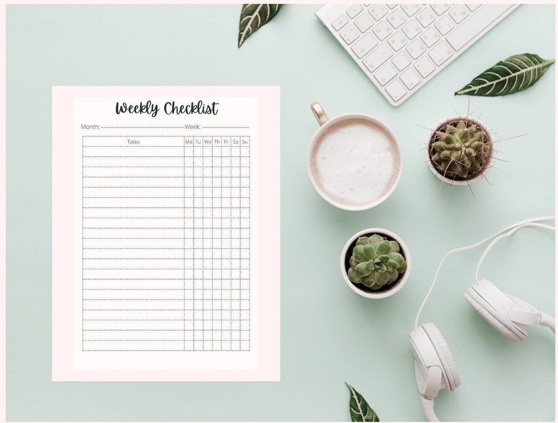 Weekly Checklist Printable | Etsy