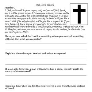 Bible Study Questions Bible Study Worksheets Book of Matthew Children's ...