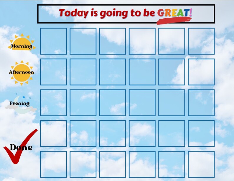 Printable Kids Daily Responsibilities Chart, Daily Routine, Chore Chart ...