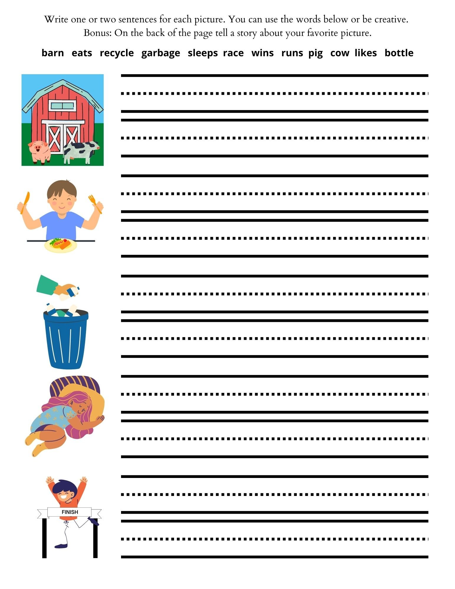 Creative Sentence Writing Picture Prompts-1st Through 3rd Grade-writing ...