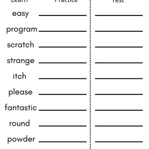 8 Printable Third Grade Spelling - Writing - Spelling Test - Etsy
