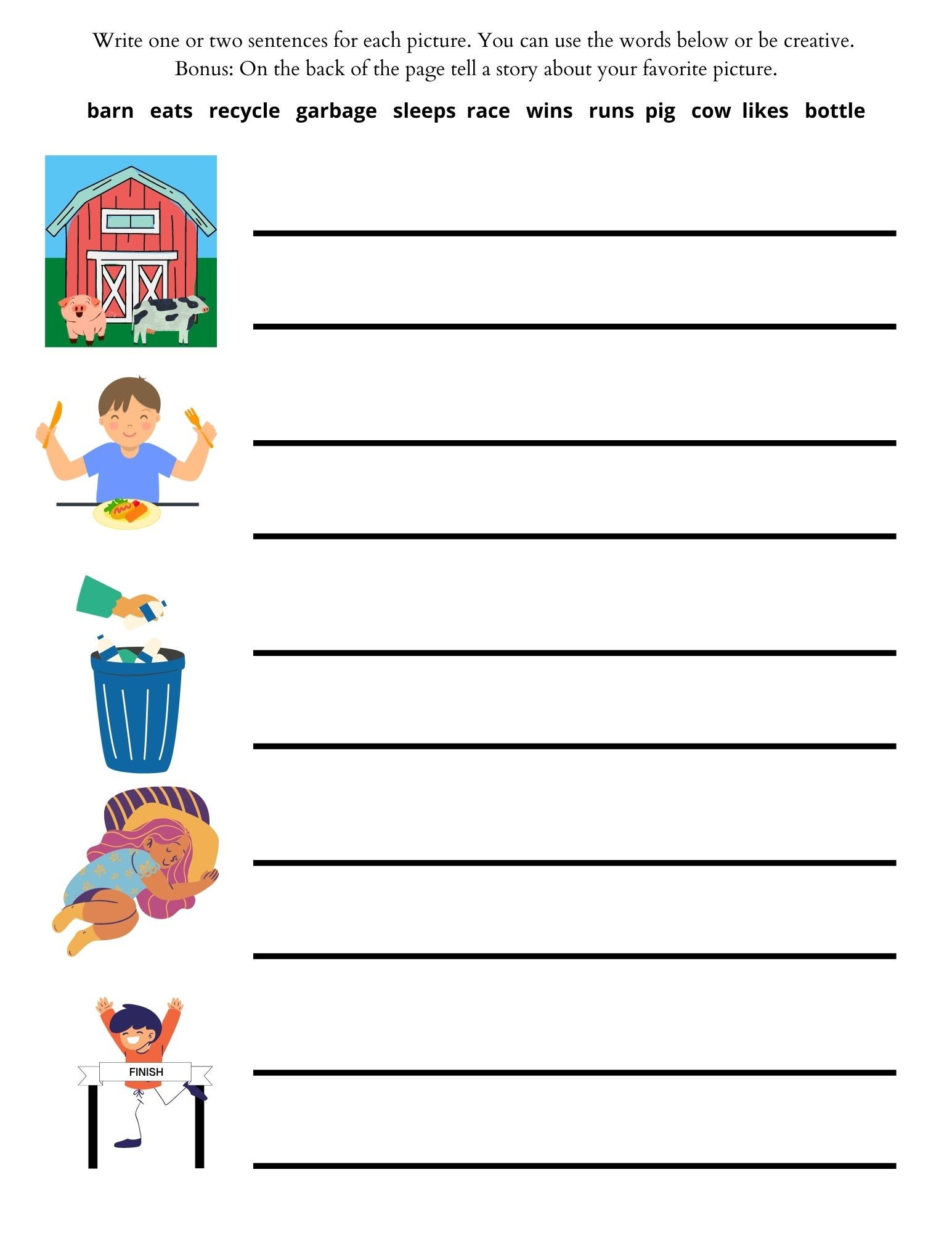 Creative Sentence Writing Picture Prompts-1st Through 3rd Grade-writing ...