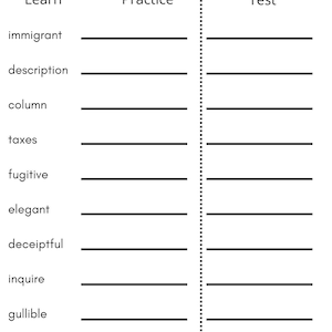 10 Printable Fifth Grade Spelling - Writing - Spelling Test - Etsy